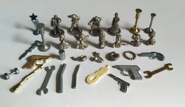 SINGLE METAL SILVER And Gold Various Cluedo Tokens Pieces Movers Spares ...