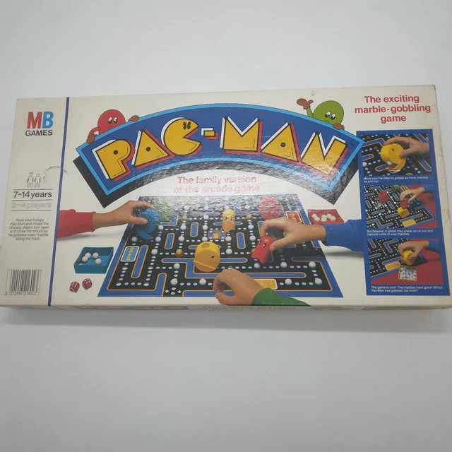 VINTAGE FAMILY BOARD Game: Pac-Man, Marble Gobbling, MB Games, 1982, 2 ...