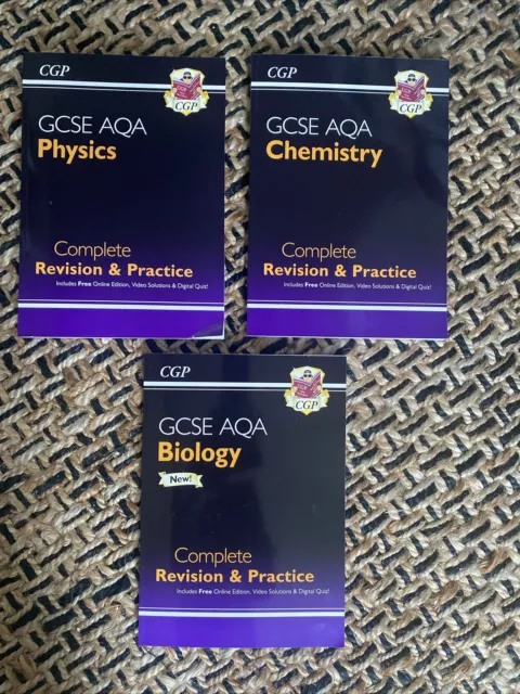 GCSE AQA COMPLETE Revision & Practice books Physics, Chemistry ... GCSE AQA COMPLETE Revision & Practice books Physics, Chemistry ...