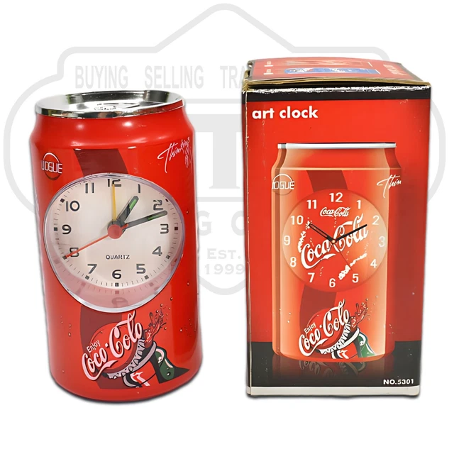 COCA-COLA CAN ART Clock White Face Battery Operated Collectible £13.21 ...