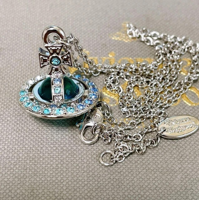 COLLIER VIVIENNE WESTWOOD minuscule orbe tricolore pierre bleue sans ...