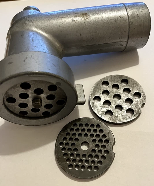 A MEAT MINCER /Grinder Attachment, Three Extruder plates + Spares £78. ...