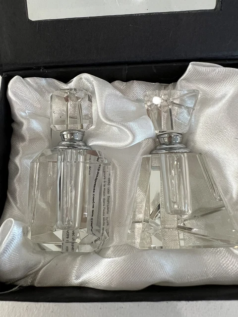 NEW OLEG CASSINI Crystal Perfume Bottles Set of 2 Original Box NIB ...