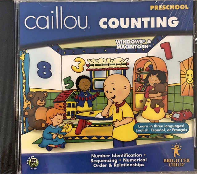 CAILLOU COUNTING PRESCHOOL Pc Mac Brand New Win10 8 7 XP Numbers ...