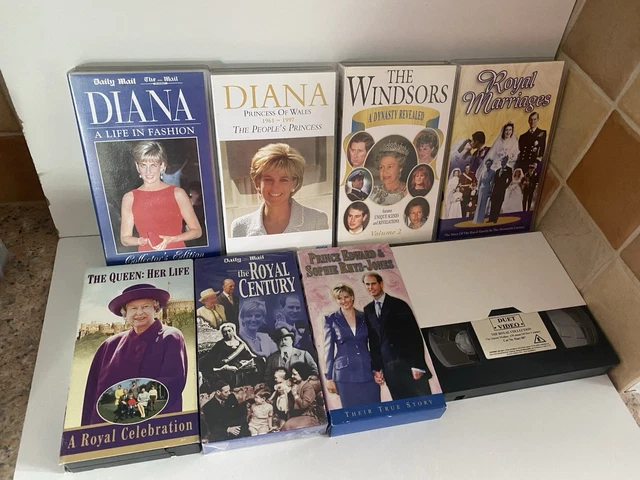 ROYAL FAMILY VHS Bundle X8 Queen Elizabeth Diana Windsor Marriage ...