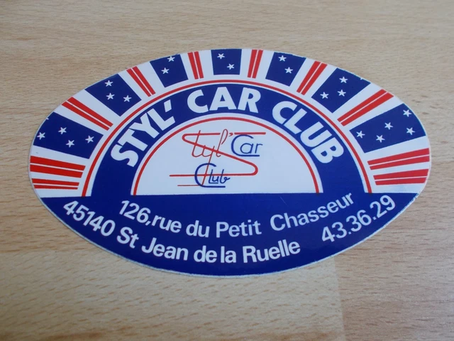 AUTOCOLLANTE STYL' CAR Club - 45140 St Jean De La Ruelle EUR 3,15 ...