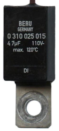 VW AUDI TT 8N Beru 0310025015 Capacitor 4.7uF 110V 120°C radio noise ...