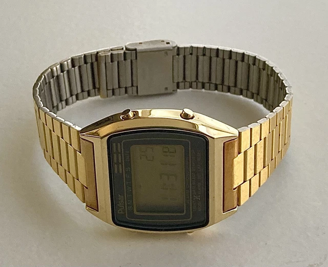 PULSAR UHR SEIKO Quarzwerk Modell Y789-5329 Goldton 1980er Jahre Neu ...