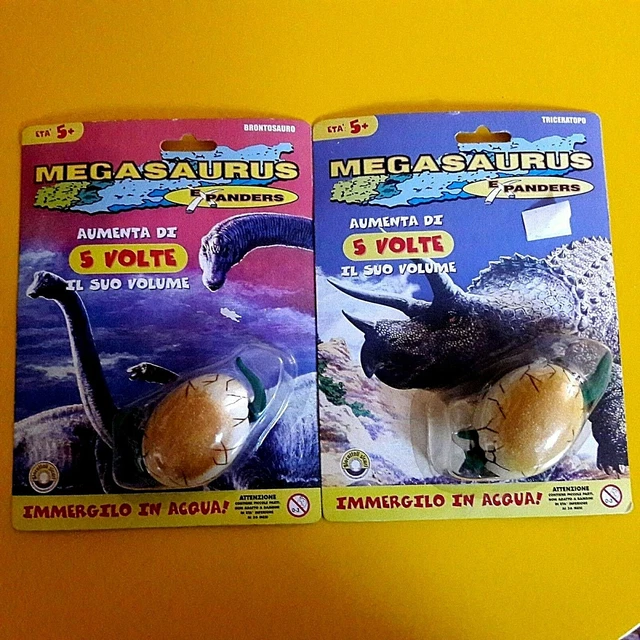 MEGASAURUS E PANDERS Brontosauro + Triceratopo Vintage Anni 90 Nuovi ...