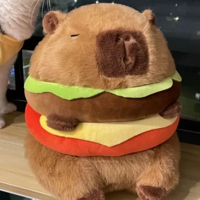 REALISTIC CAPYBARA BURGER Plush, Cute Capybara Stuffed Animal ...