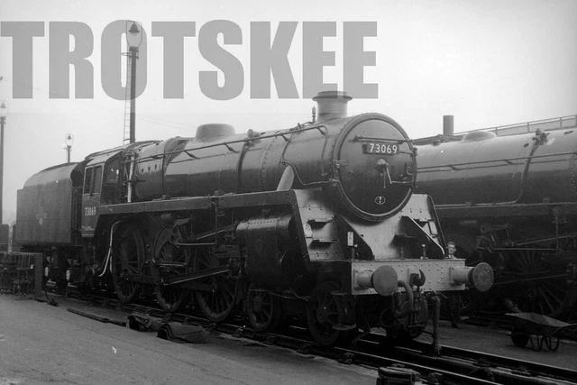 LARGER NEGATIVE BR British Railways Steam Loco 73069 Class BR5 Crewe ...