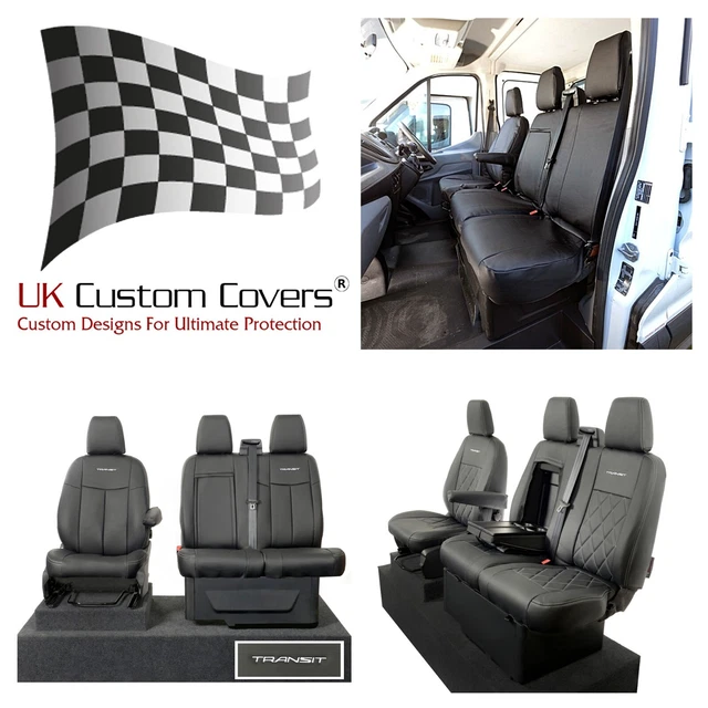 FORD TRANSIT VAN Mk8/Mk9 Seat Covers Heavy Duty Leatherette (2014 ...