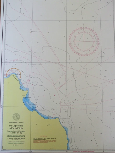 ADMIRALTY CHART MAP Da Capo Gallo A Punta Priola Italy Italian Maritime ...