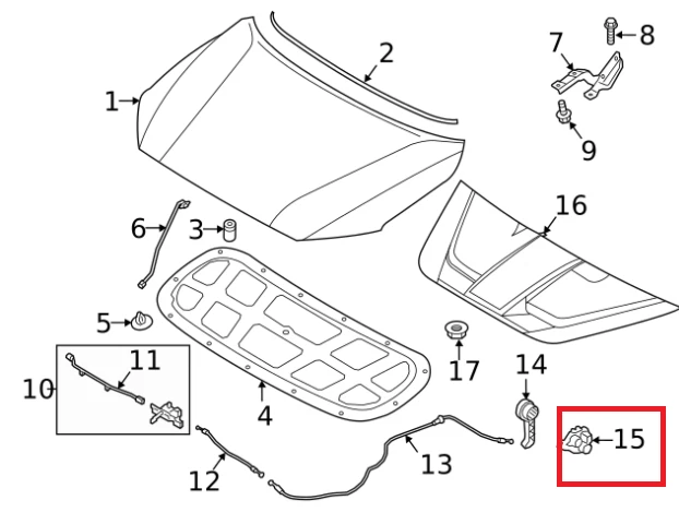HYUNDAI PALISADE LX2 / Rhd Base Assy-Hood Latch Rel 2020-2022 Genuine ...