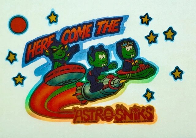 ORIGINAL VINTAGE 1983 Here Come The Astrosniks Aliens Small Iron On ...