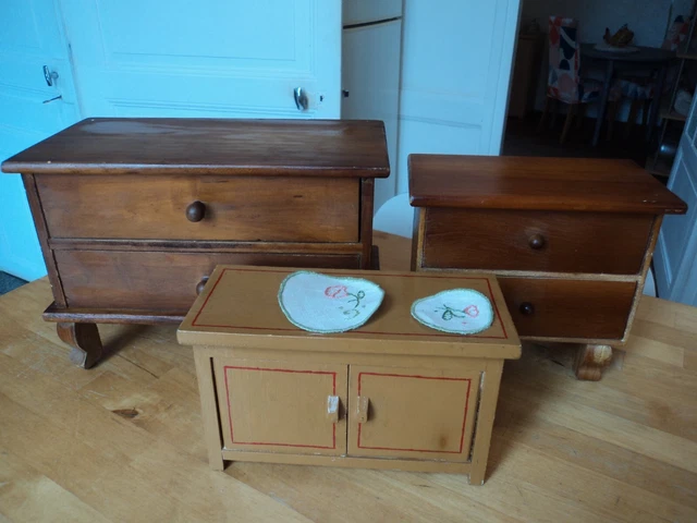 LOT DE 3 meubles de poupée poupon baigneur ours vintage. Sortis grenier, BE. EUR 15,00 - PicClick FR