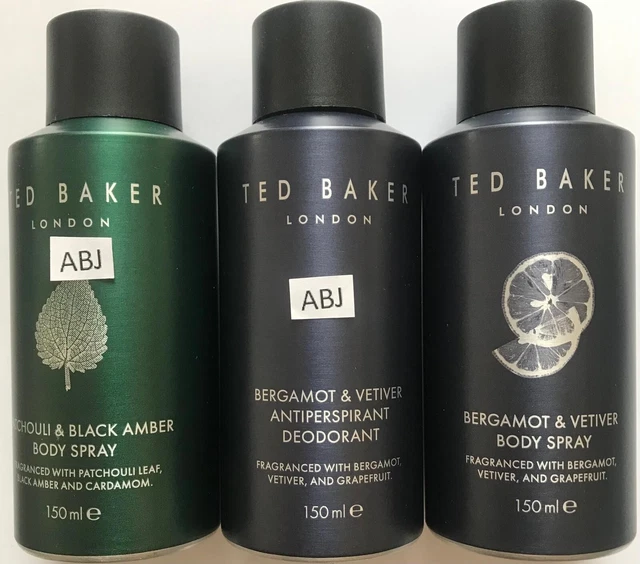 2 X TED Baker Antiperspirant Deodorant & Body Spray Bergamot, Patchouli ...