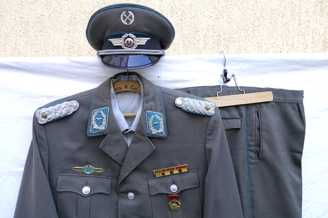 NVA LV OFFIZIER Uniform Mütze Major der Luftstreitkräfte DDR Grenze KVP ...