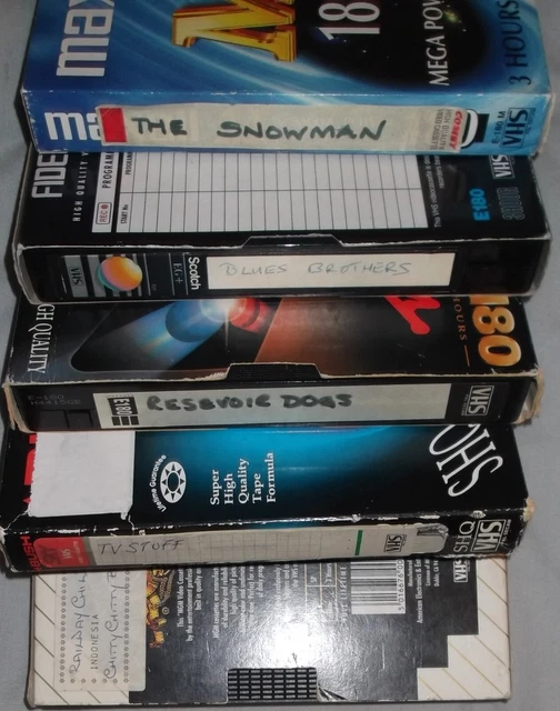 5 VHS VIDEO Lot SOLD AS BLANKS Home recorded films tv programmes etc ...