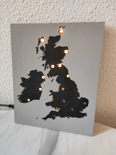 UK DAYLIGHT MAP - Automatic LED Map of Sunrise and Sunset, radio ...