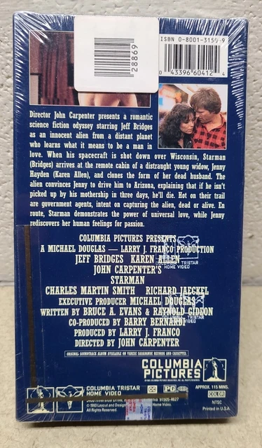 NEW FACTORY SEALED STARMAN, VHS Tape, Jeff Bridges £6.27 - PicClick UK