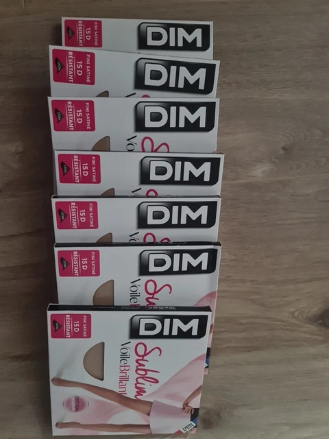 LOT DE 7 Collants Dim Sublim Voile Brillant T2 COULEUR Capri 15 Den EUR ...
