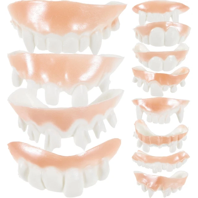 24 PCS UGLY Fake Teeth PVC Dentures Halloween Costume Simulation Props ...