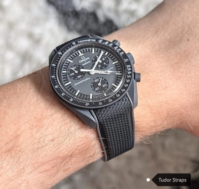 OMEGA X SWATCH - Moonswatch Mission To Earthphase Black Strap - STRAP ...