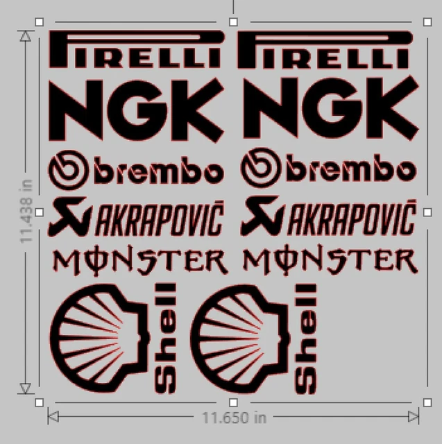 12 X BELLY Pan Fairings Motorcycle Track RACING STICKERS Sponsor Vinyl ...