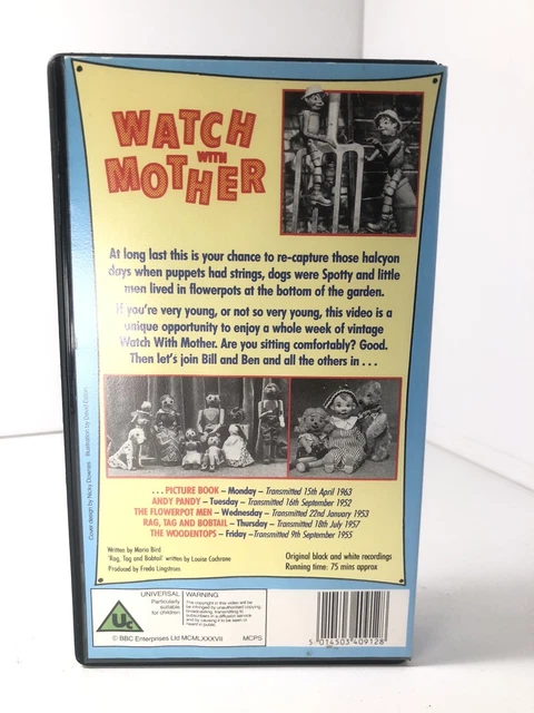 WATCH WITH MOTHER VHS Video Tape - Andy Pandy, Wooden Tops, Flowerpot ...