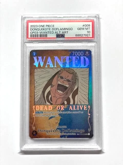 ONE PIECE TCG PSA 10 DONQUIXOTE DOFLAMINGO Wanted Alt Art ST03-009 SR - 2023 ENG EUR 120,00 ...