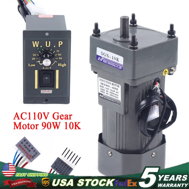 AC GEAR MOTOR Single-phase Electric Variable Speed Controller 0-135 RPM ...