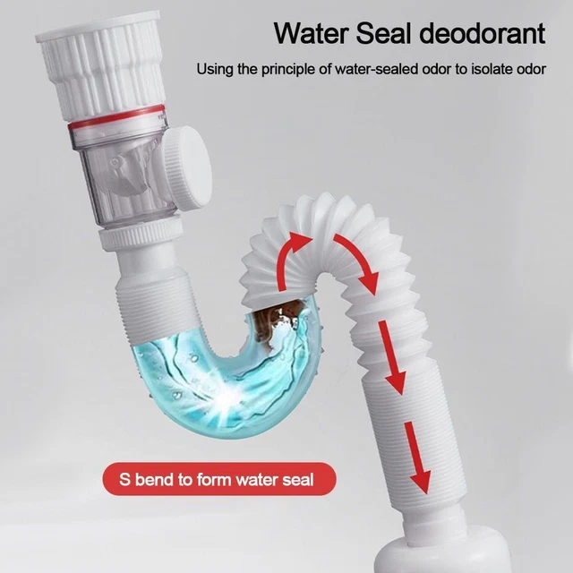 ANTI-ODOR SEWER DRAINAGE Plastic Wash Basin Drainer Bathroom ...