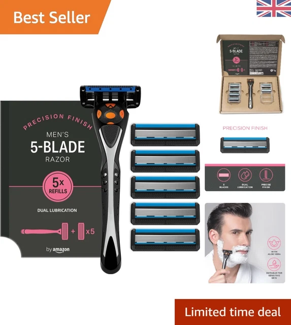 ERGONOMIC MEN’S RAZOR with 6 Flex-Pro Refills - Close Shave, All Skin ...