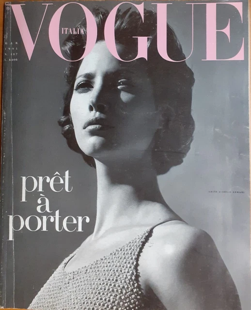 VOGUE ITALIA MAGAZINE March 1991 Marzo Christy Turlington Pret a Porter 487 3/91 EUR 124,84 ...