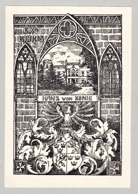 EX LIBRIS HANS von König Exlibris bookplate ex-libris Wappen coat of arms EUR 8,99 - PicClick DE