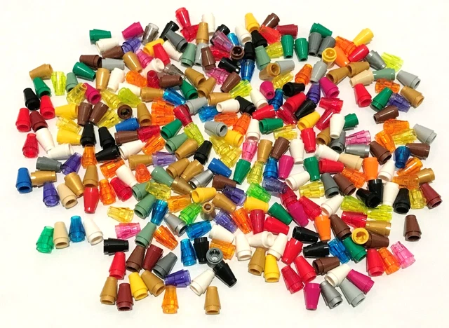 LEGO - LEGO 1X1 Cones X 280 - Translucent & Solid Colors - 280 Pieces £ ...