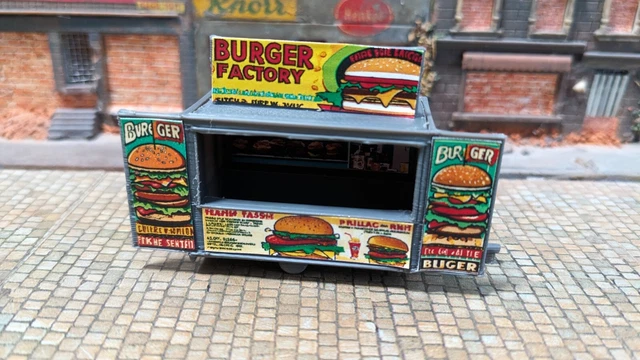 FAIR BOOTH &BURGER Factory" Food Truck for Fairground Carnival H0 Kit 1 ...