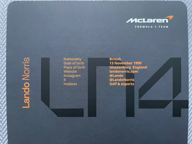 MCLAREN F1 2025 LANDO NORRIS Oscar Piastri Driver Card (Printed ...