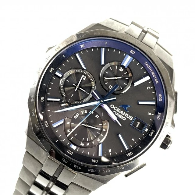 CASIO OCEANUS OCW-S5000B-1AJF All Black Manta Elegant Chrono Men Watch ...