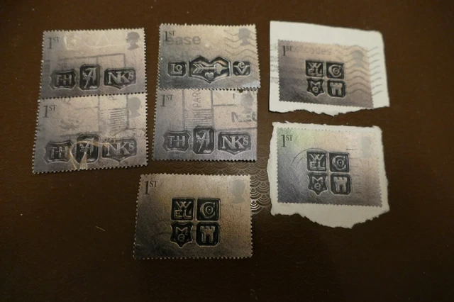 7 HALLMARKS BRITISH UK commemorative postage stamps postal GB £1.00 ...