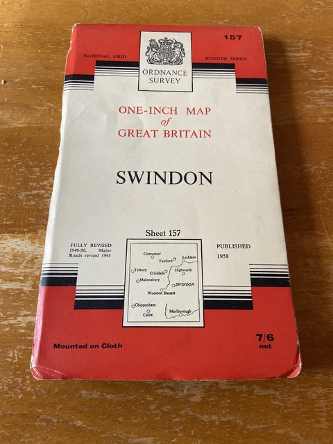 OS 1 Inch Map Of Swindon. Sheet 157. Rev 1961. Paper £2.99 - PicClick UK