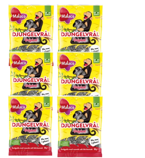 SWEDISH CANDY EXTREMLY Salty Licorice Malaco Djungelvrål Lakrits ...