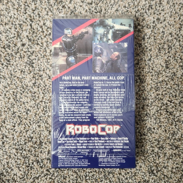 ROBOCOP VHS 1987 - Peter Weller - Orion Studios Home Video Cult Rare ...