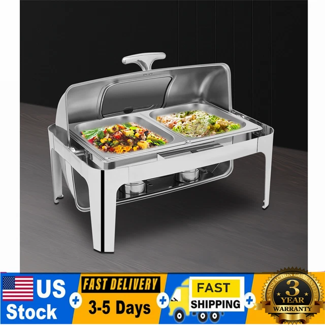 CHAFING DISH BUFFET Set Clear Glass Lid Chafing Dish Buffet Wammer ...