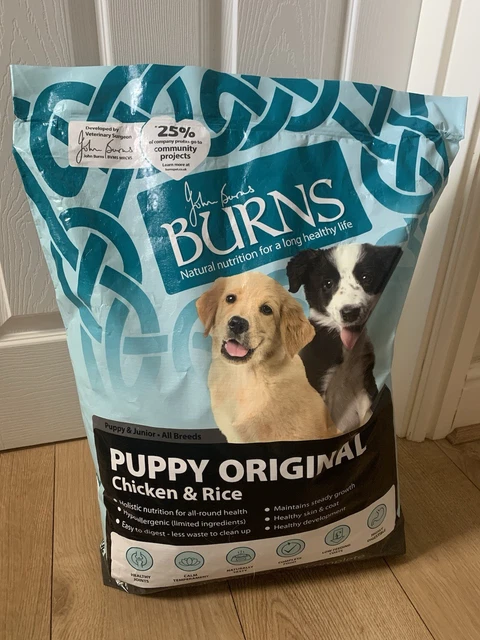 BURNS PUPPY JUNIOR Original Chicken & Rice Dry Dog Food 6kg £21.49 ...