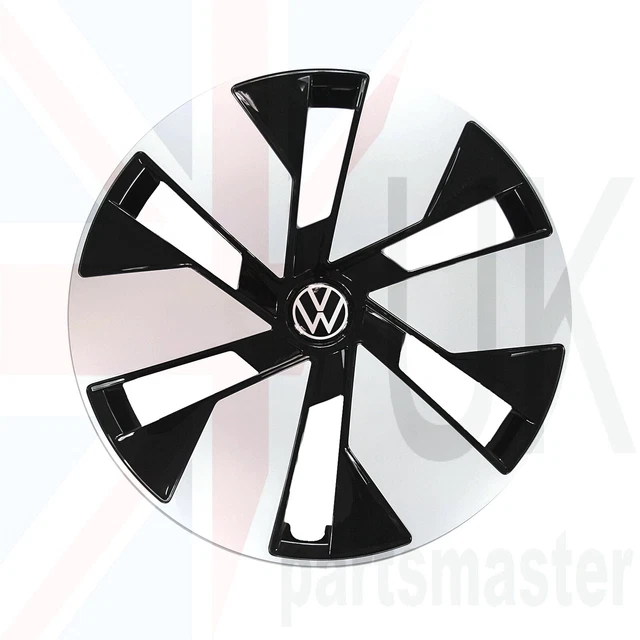 VOLKSWAGEN NEW GENUINE Wheel Trim 18 Inch Steel Wheel Trim Black Silver ...