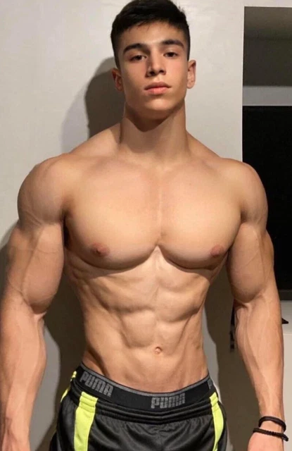 SHIRTLESS MALE BEEFCAKE Muscular Physique Body Builder Gym Hunk PHOTO ...