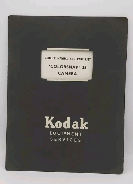 KODAK 'COLORSNAP' 35 Vintage Camera Service Manual & Part List ...