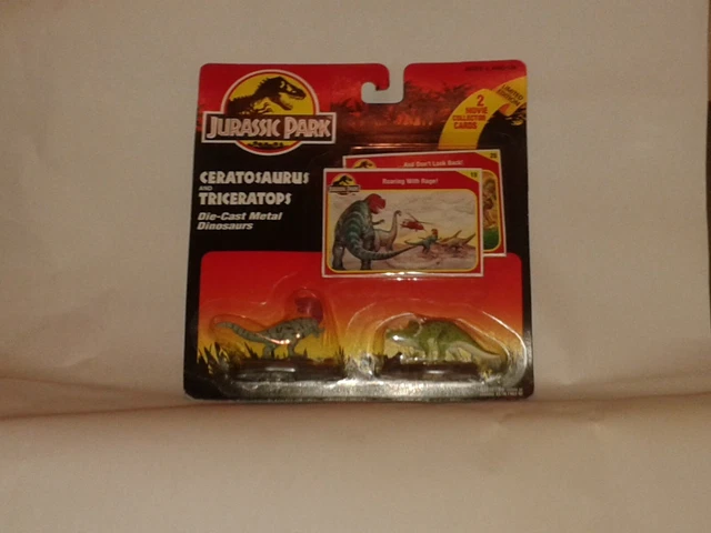 VINTAGE 1993 KENNER JURASSIC PARK CERATOSAURUS &TRICERATOPS Diecast ...